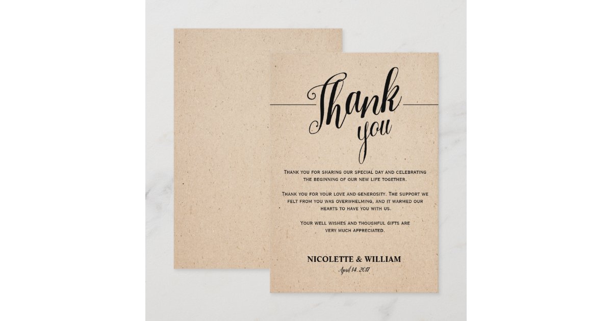 CLASSICAL THANK YOU CARD - KRAFT PAPER | Zazzle