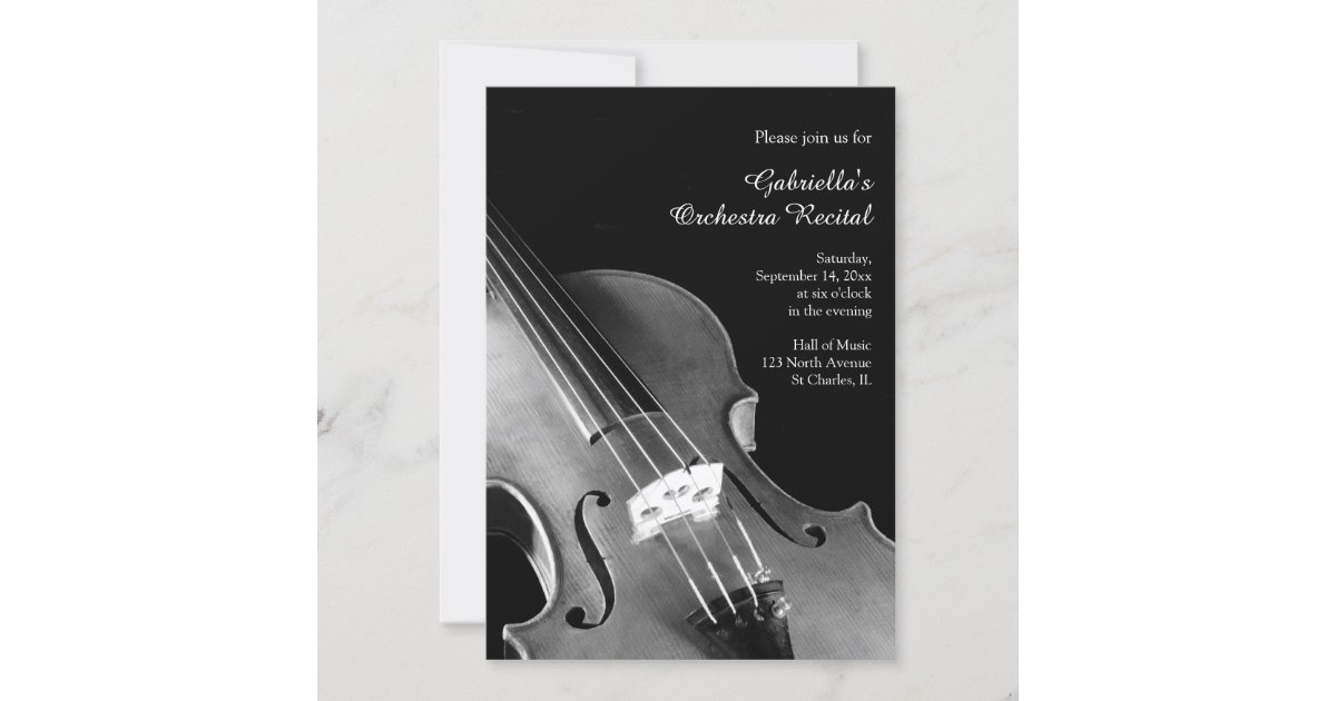 Classical Violin Orchestra Recital Invitation | Zazzle