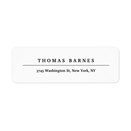 Classical White Minimalist Plain Elegant Label | Zazzle.com
