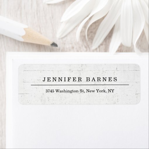 Classical White Minimalist Professional Retro Chic Label | Zazzle