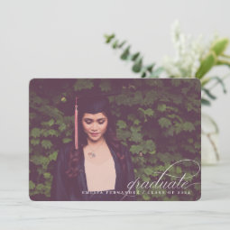 Classically Simple Script Graduation Announcement | Zazzle
