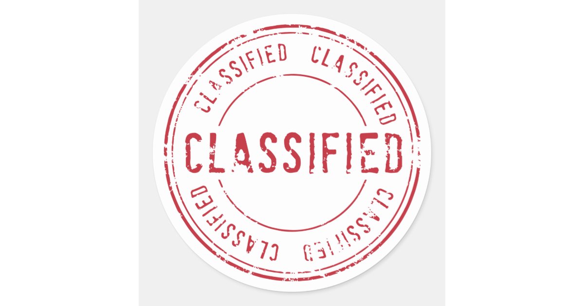 Classified Classic Round Sticker | Zazzle