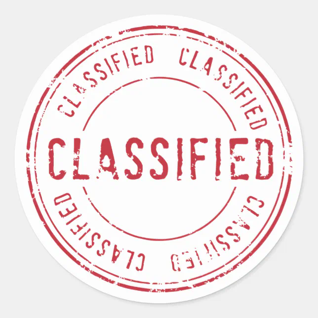 Classified Classic Round Sticker | Zazzle