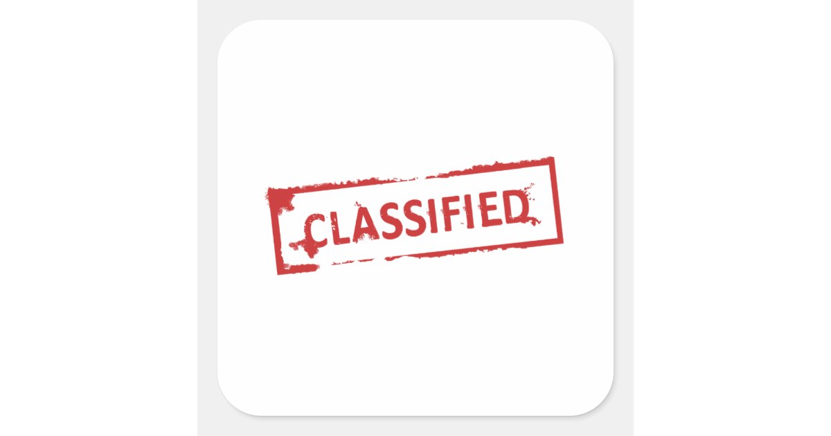Classified Stamp Square Sticker | Zazzle