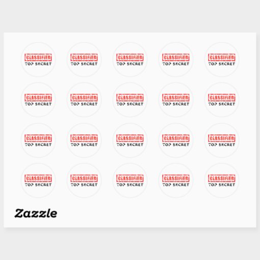 Classified Top Secret Classic Round Sticker | Zazzle