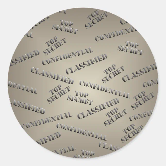Classified Top Secret Large Round Sticker | Zazzle
