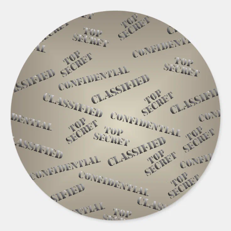 Classified Top Secret Large Round Sticker | Zazzle