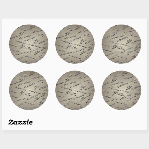 Classified Top Secret Large Round Sticker | Zazzle