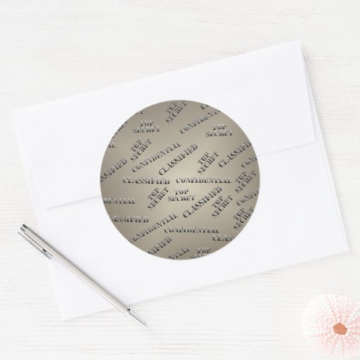 Classified Top Secret Large Round Sticker | Zazzle