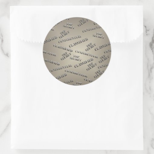 Classified Top Secret Large Round Sticker | Zazzle