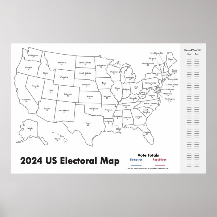 Classroom 2024 United States Electoral College Map Poster | Zazzle.com