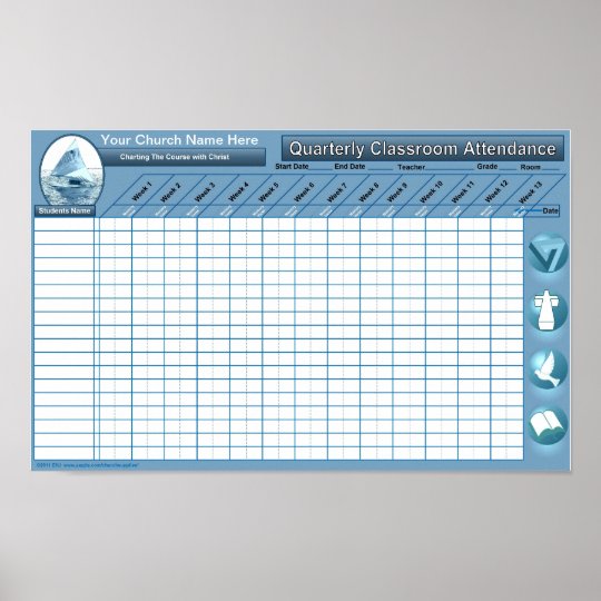 Classroom Attendance Wall Poster | Zazzle.com