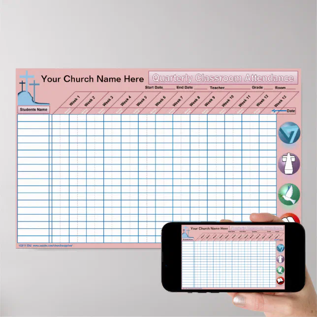 Classroom Attendance Wall Poster | Zazzle