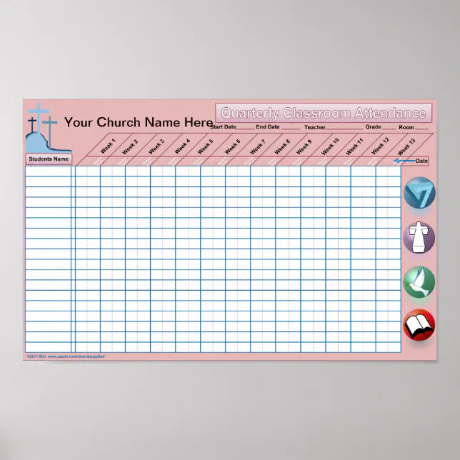 Classroom Attendance Wall Poster | Zazzle