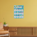 Classroom Birthday Board in Hot Air Balloon Theme Poster | Zazzle