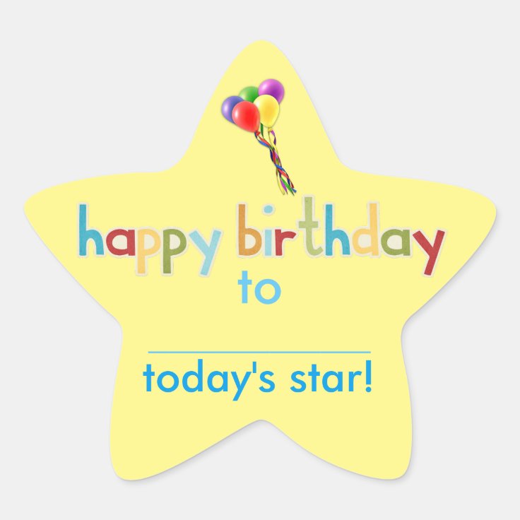 Classroom Birthday Star Stickers | Zazzle