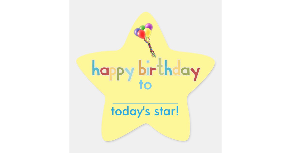 Classroom Birthday Star Stickers | Zazzle