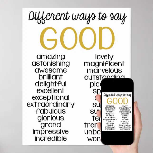 Classroom Decor, Classroom Quote, Ways to Say Good Poster | Zazzle