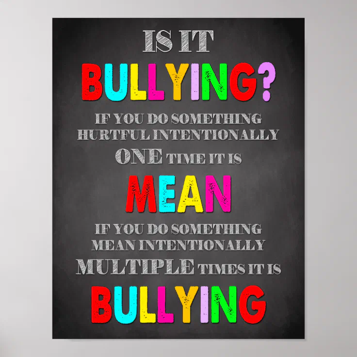 Classroom Decor, Classroom Quotes, Is it Bullying Poster | Zazzle