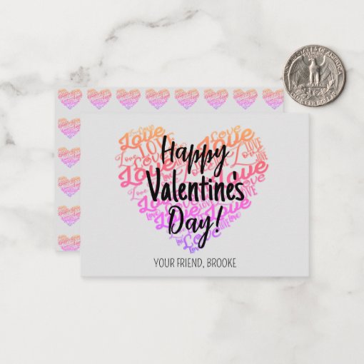 Classroom Happy Valentine’s Day Love Note Card | Zazzle