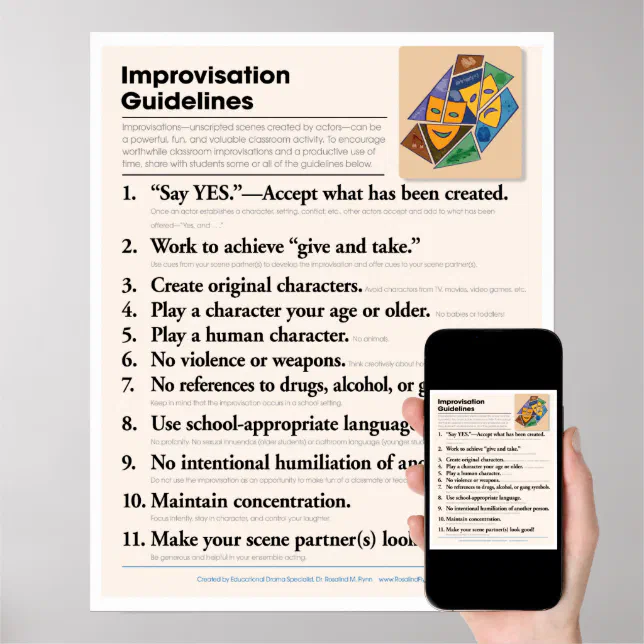 Classroom Improvisation Guidelines Poster | Zazzle