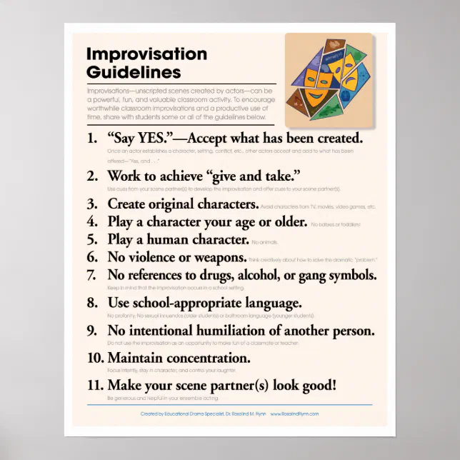 Classroom Improvisation Guidelines Poster | Zazzle