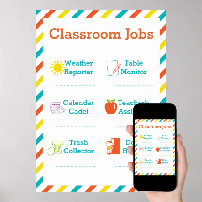 Classroom Jobs Poster - Owls | Zazzle