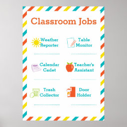 Classroom Jobs Poster - Owls | Zazzle