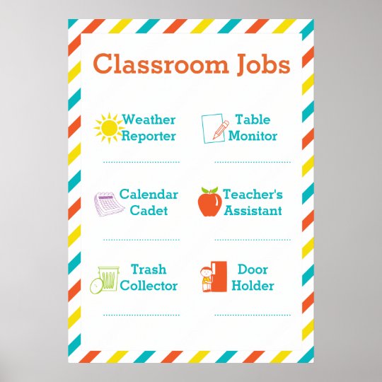 Classroom Jobs Poster - Owls | Zazzle.com