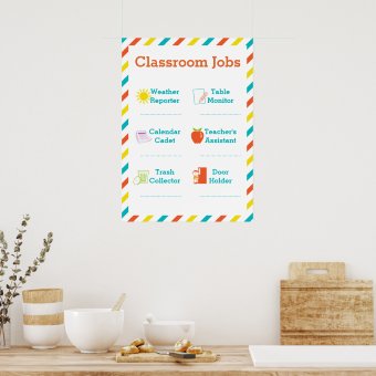 Classroom Jobs Poster - Owls | Zazzle