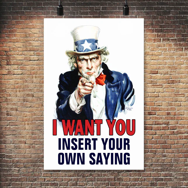 Classroom Poster: I Want You - CUSTOMIZE - Poster | Zazzle