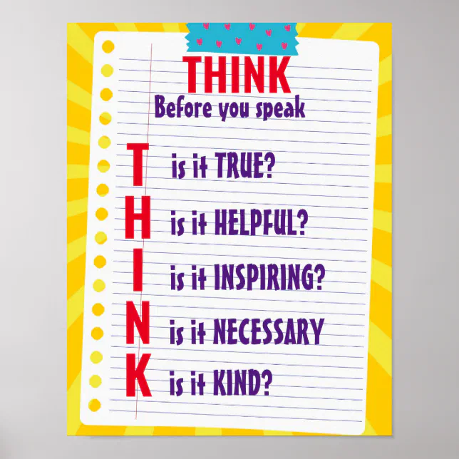 Classroom Poster Think Poster Educational | Zazzle