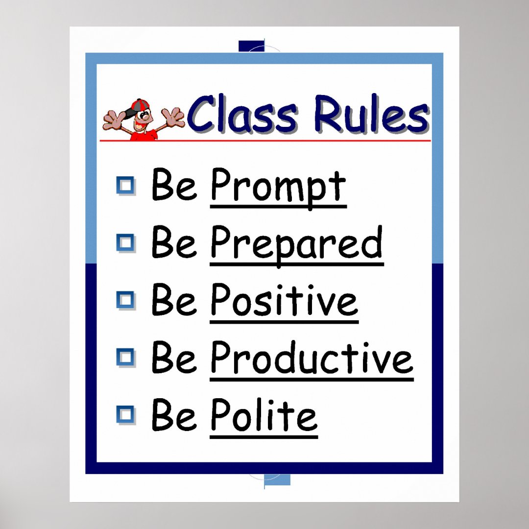 Classroom Rules: 5 P's Poster | Zazzle