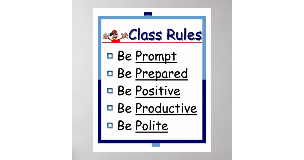 Classroom Rules 5 P s Poster Zazzle classroom-rules-5-p-s-poster-zazzle