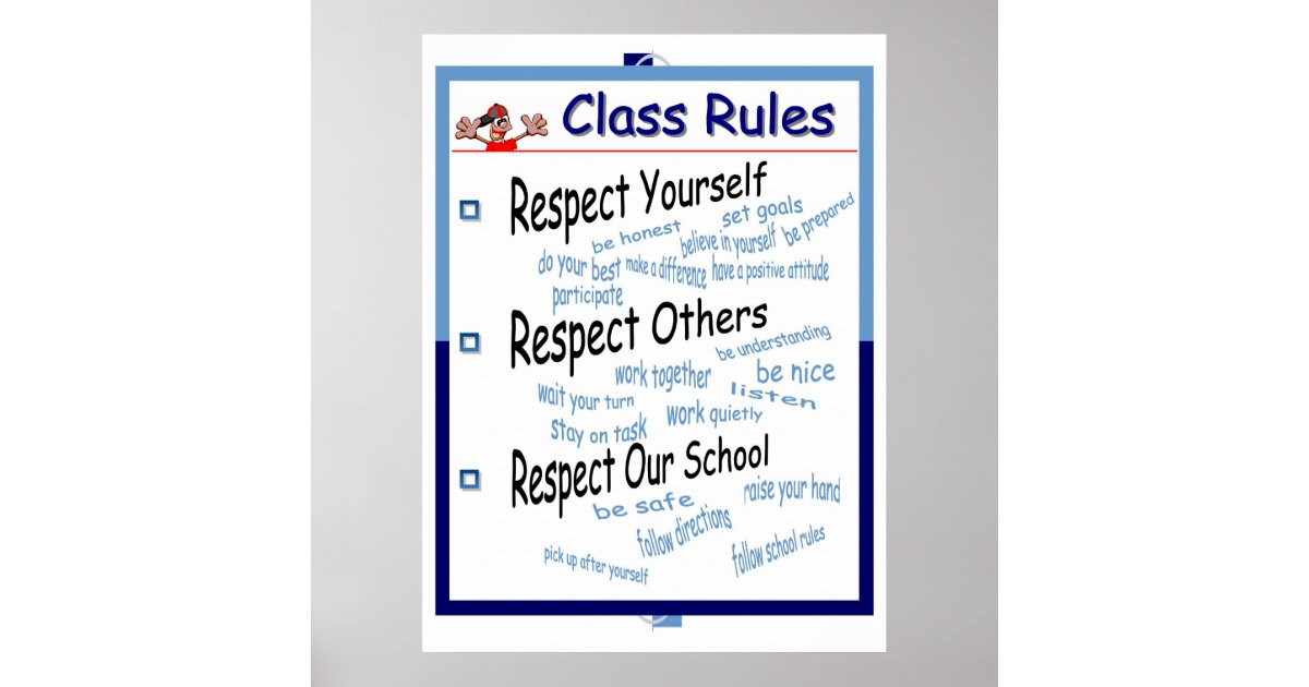 Classroom Rules Poster | Zazzle