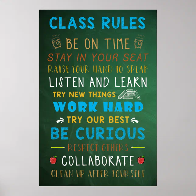 Classroom Rules Poster | Zazzle