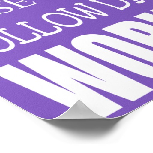 Classroom Rules Poster (Purple), 12" x 36" | Zazzle