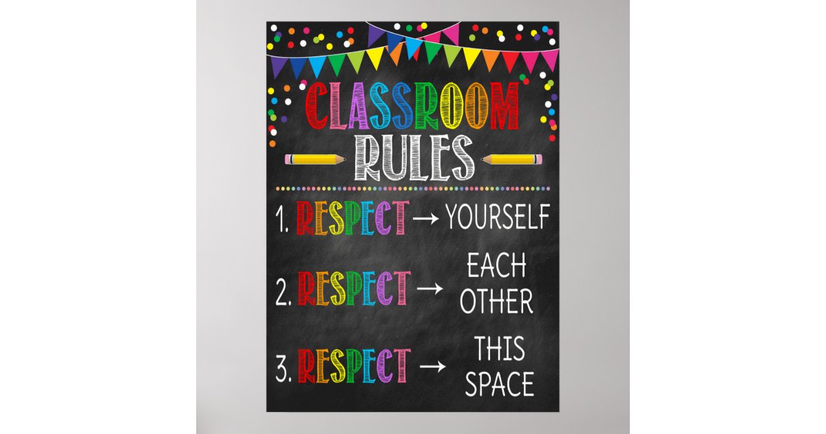 Classroom Rules Rainbow Poster | Zazzle
