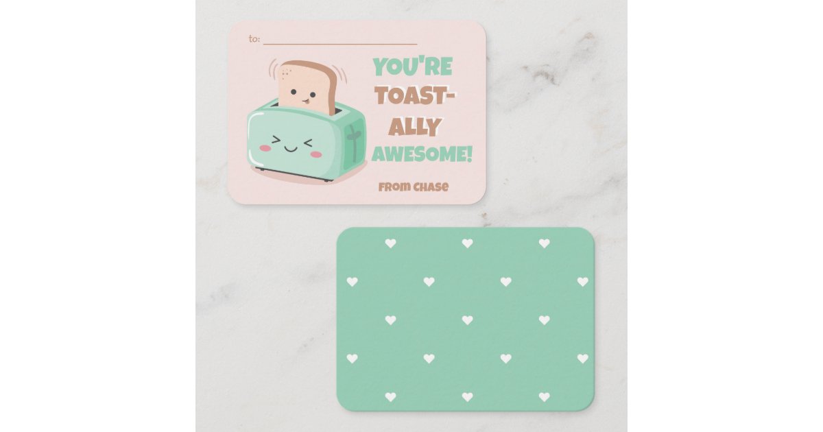 Classroom Valentine's Day Awesome Toast Card | Zazzle