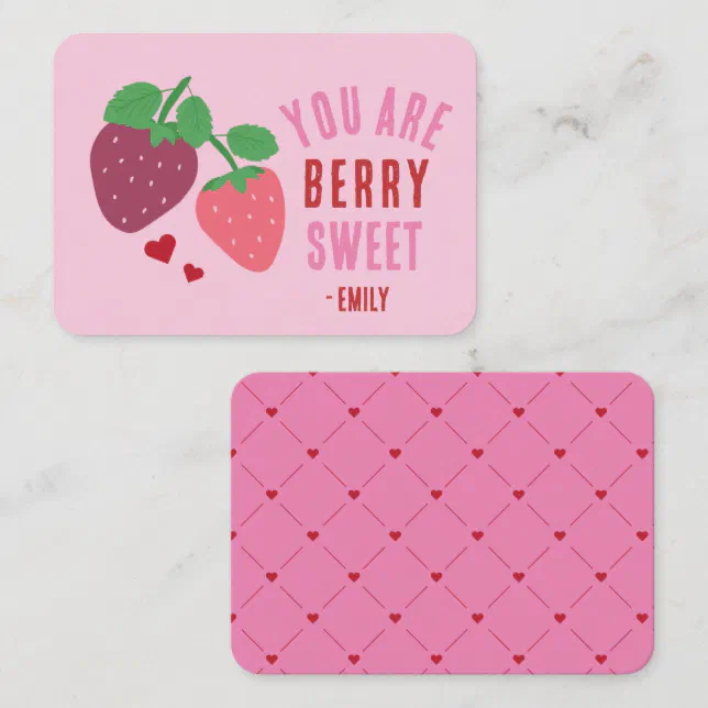 Classroom Valentine's Day Berry Sweet Note Card | Zazzle