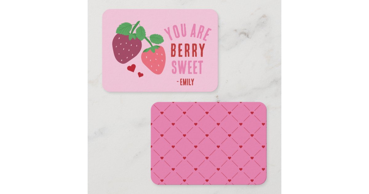 Classroom Valentine's Day Berry Sweet Note Card | Zazzle