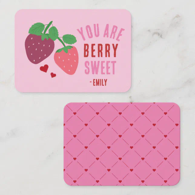 Classroom Valentine's Day Berry Sweet Note Card | Zazzle