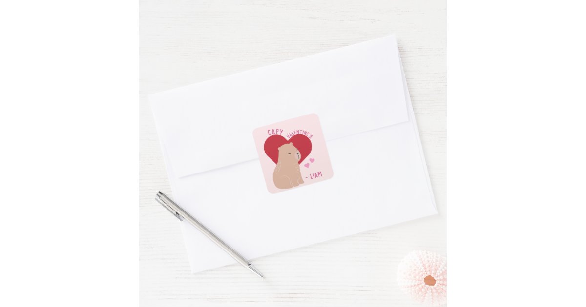 Classroom Valentine's Day Capybara Sticker | Zazzle