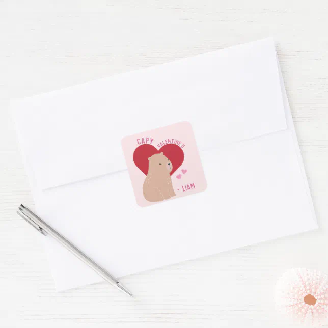 Classroom Valentine's Day Capybara Sticker | Zazzle
