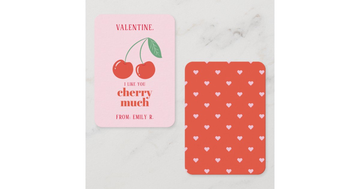 Classroom Valentine's Day Cherry Much Card | Zazzle