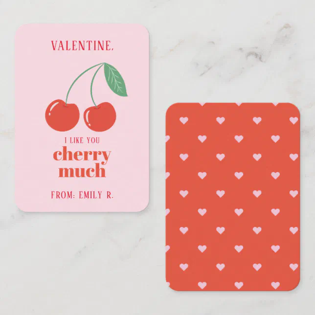 Classroom Valentine's Day Cherry Much Card | Zazzle