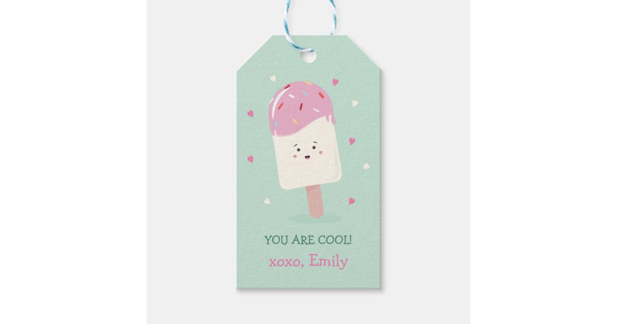 Classroom Valentine's Day Cool Popsicle Gift Tag | Zazzle