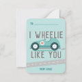 Classroom Valentine's Day Race Car Wheelie Card | Zazzle
