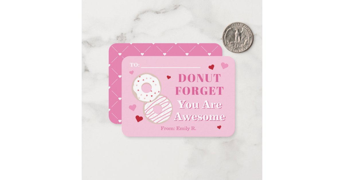Classroom Valentines Donut Awesome Note Card | Zazzle