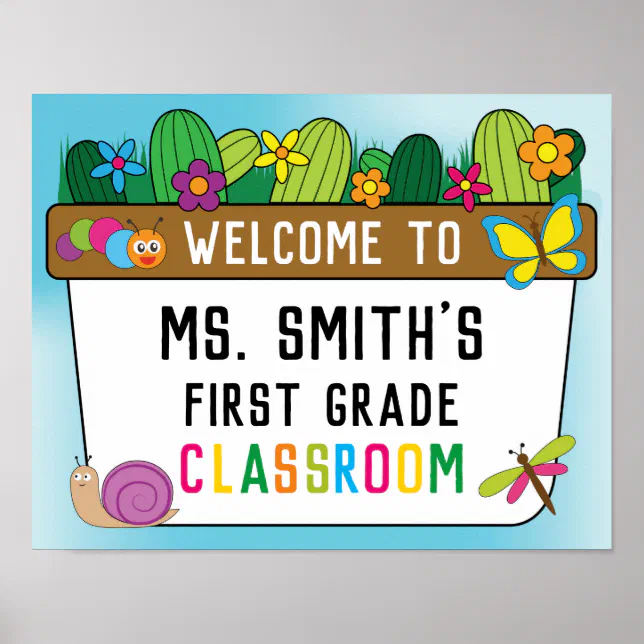Classroom Welcome Sign in Our Garden Theme | Zazzle